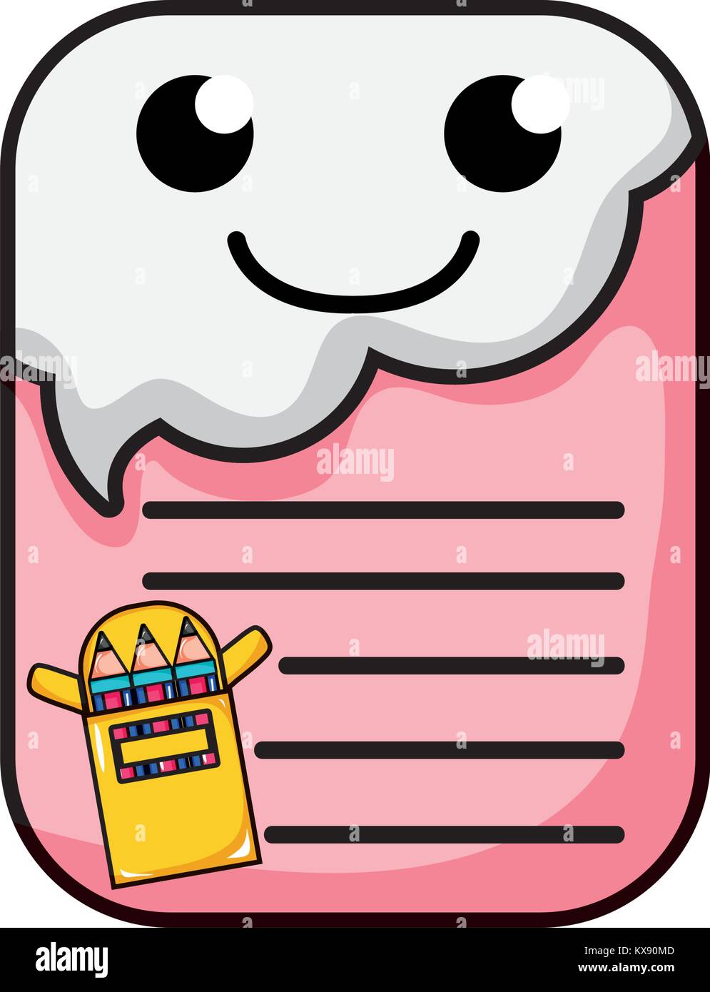 smile and cute note paper kawaii Stock Vector Image & Art - Alamy