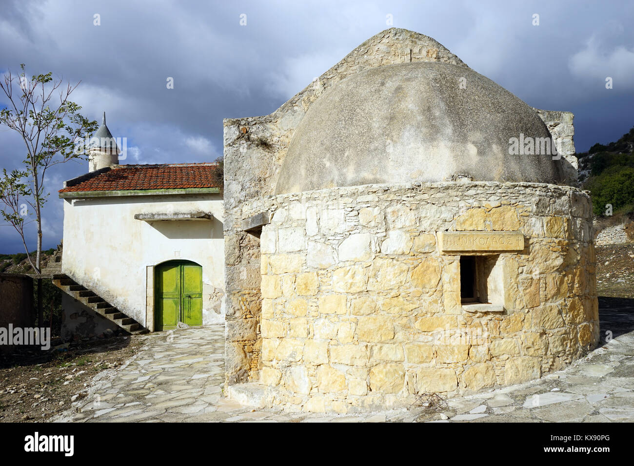 LYSOS, CYPRUS - CIRCA OCTOBER 2017 Church in Melandra abandoned turkish ...