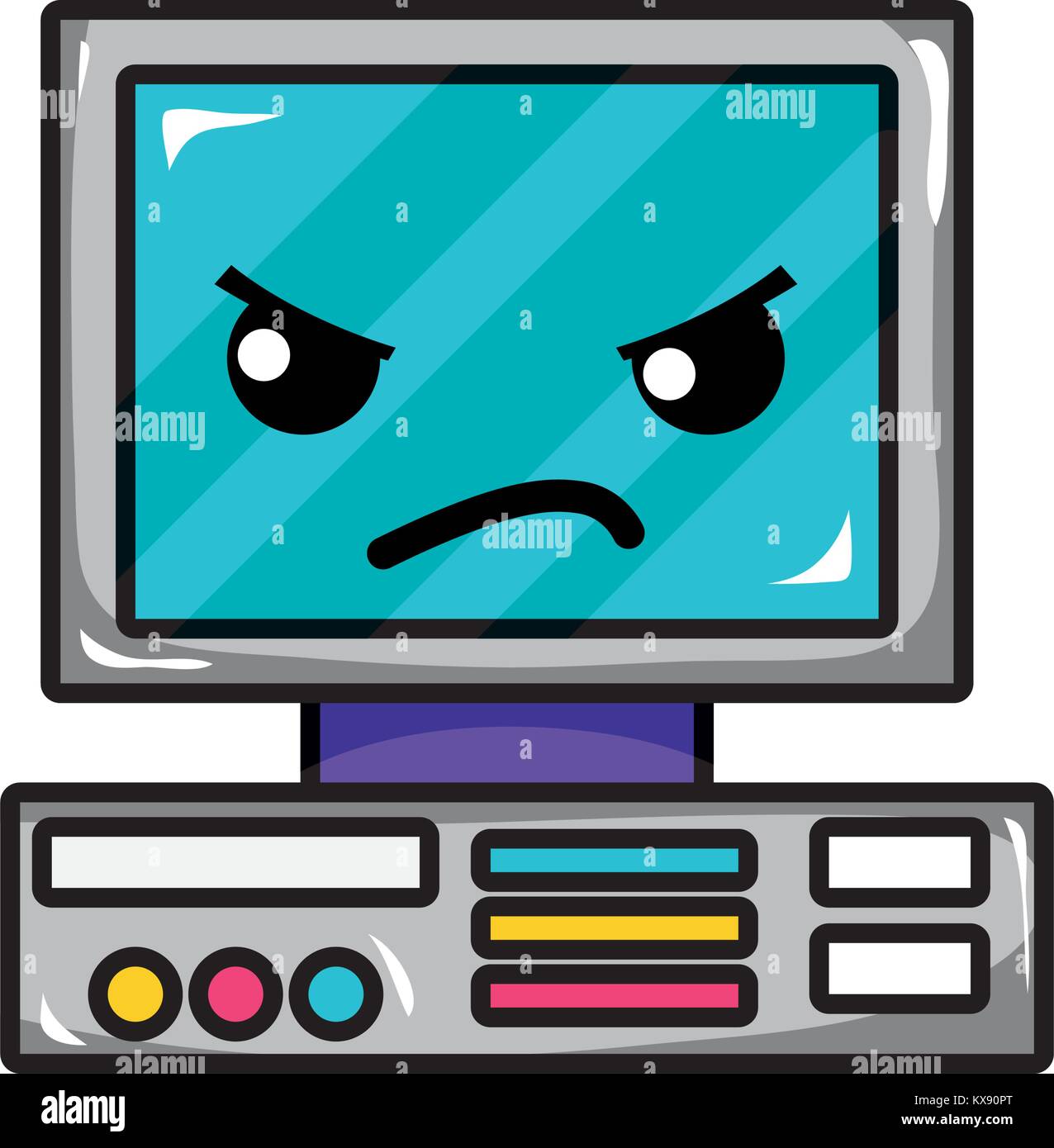 angry and cute computer technology kawaii Stock Vector Image & Art - Alamy