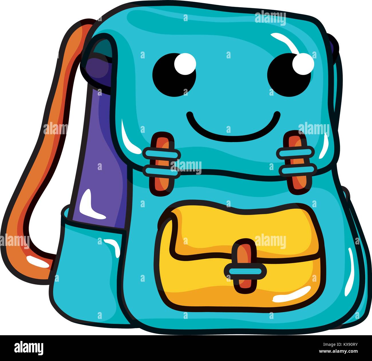 happy and cute bag object kawaii Stock Vector Image & Art - Alamy
