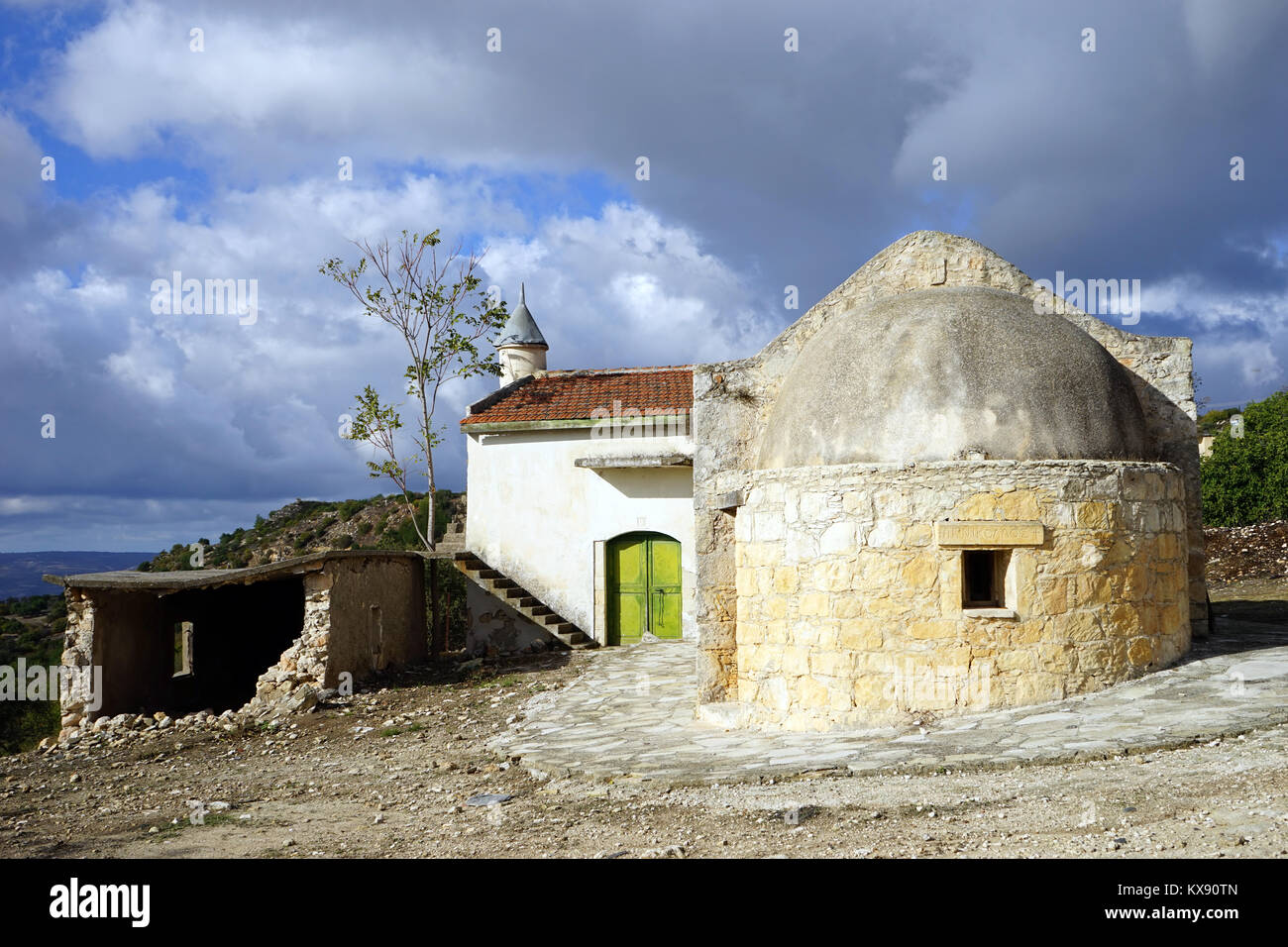 LYSOS, CYPRUS - CIRCA OCTOBER 2017 Melandra abandoned turkish village ...