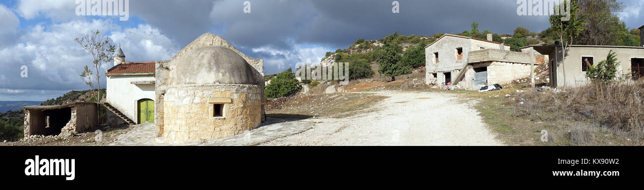 LYSOS, CYPRUS - CIRCA OCTOBER 2017 Melandra abandoned turkish village ...