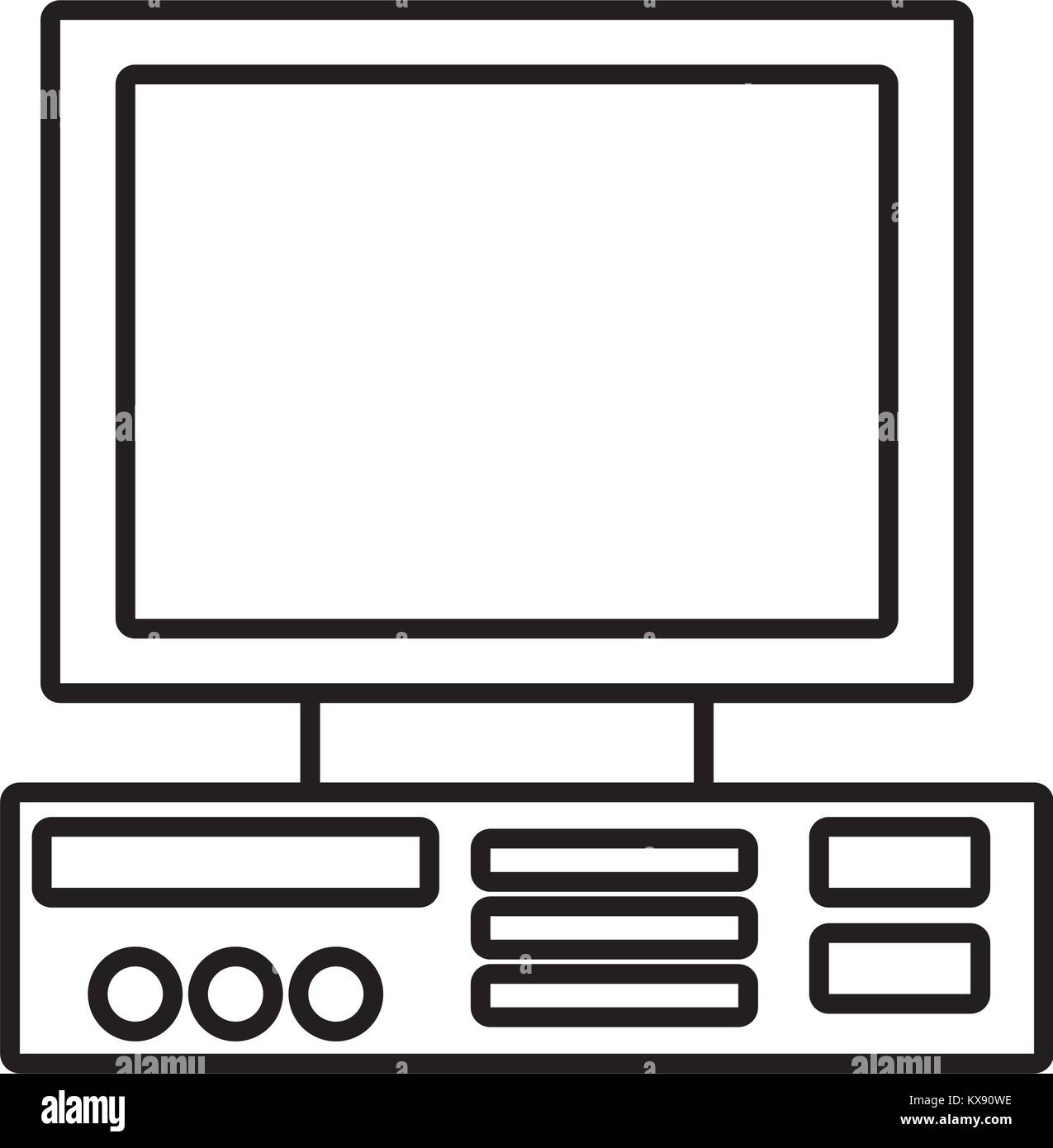 line computer technology electronic object design Stock Vector Image ...