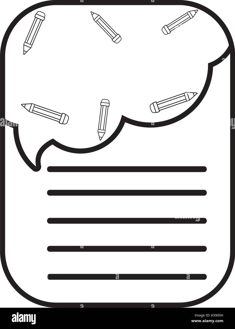 line note papers with pencils education design Stock Vector Image & Art ...