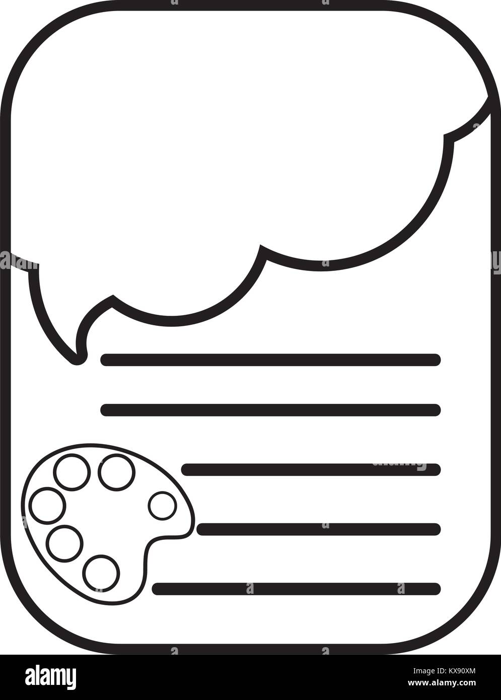 line note papers with paint palette utensil Stock Vector Image & Art ...