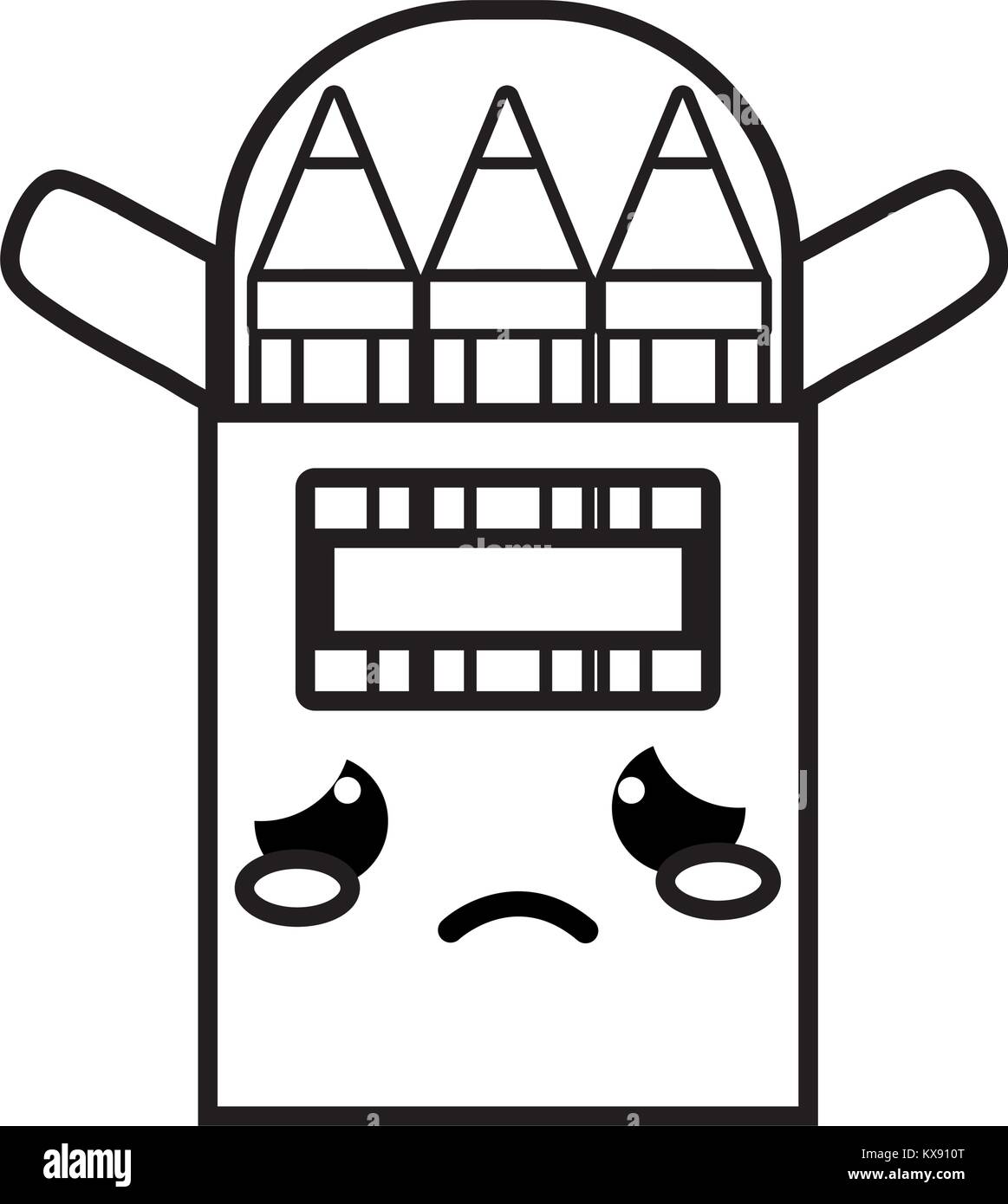 line crying and tender colored pencil kawaii Stock Vector Image & Art ...