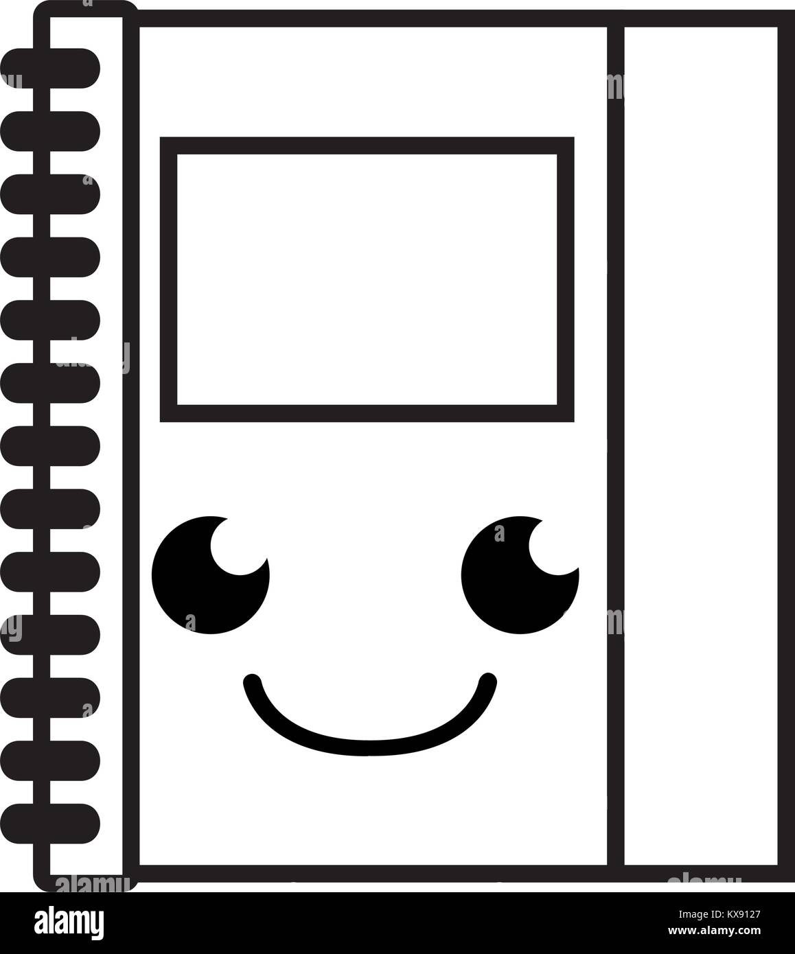 line smile and cute notebook object kawaii Stock Vector Image & Art - Alamy
