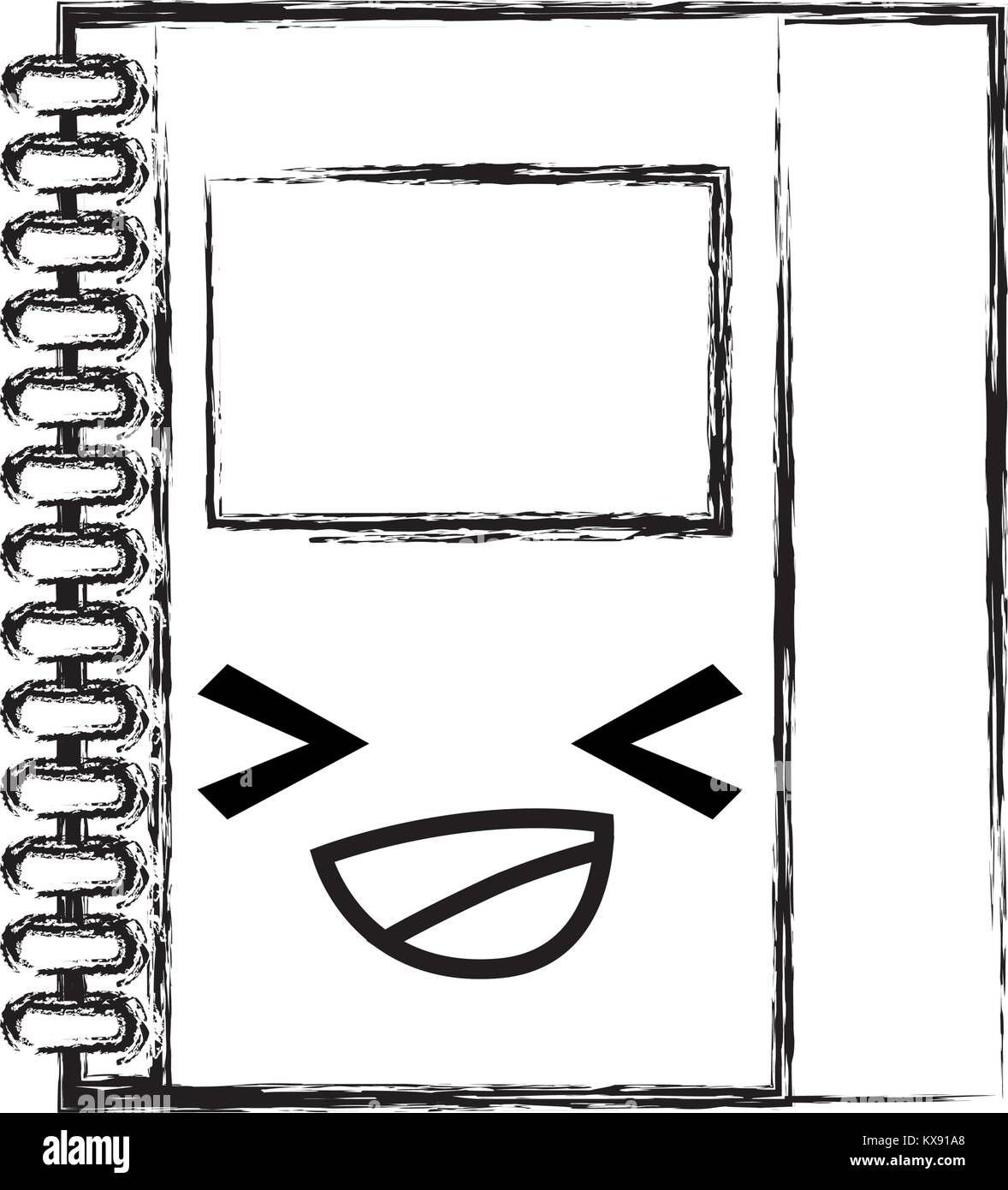 figure happy and cute notebook object kawaii Stock Vector Image & Art ...