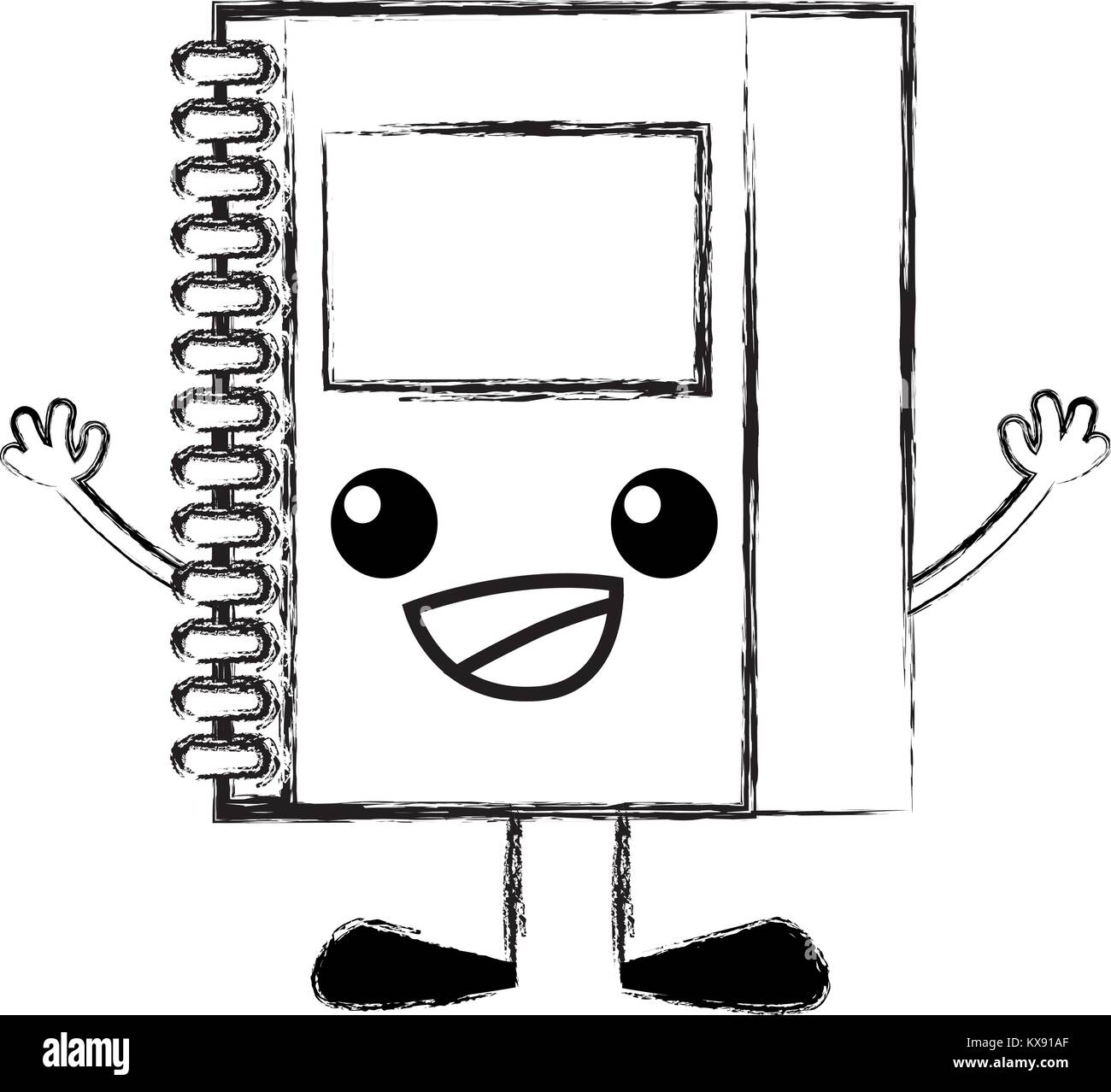 figure happy notebook object kawaii with arms and legs Stock Vector ...