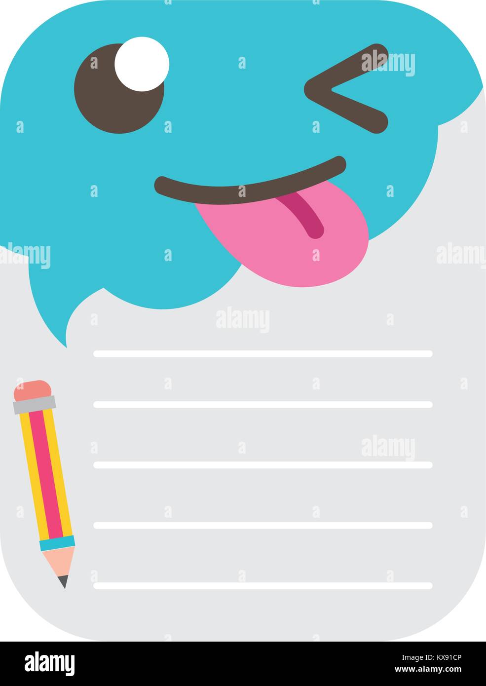 colorful funny and cute note paper kawaii Stock Vector Image & Art - Alamy