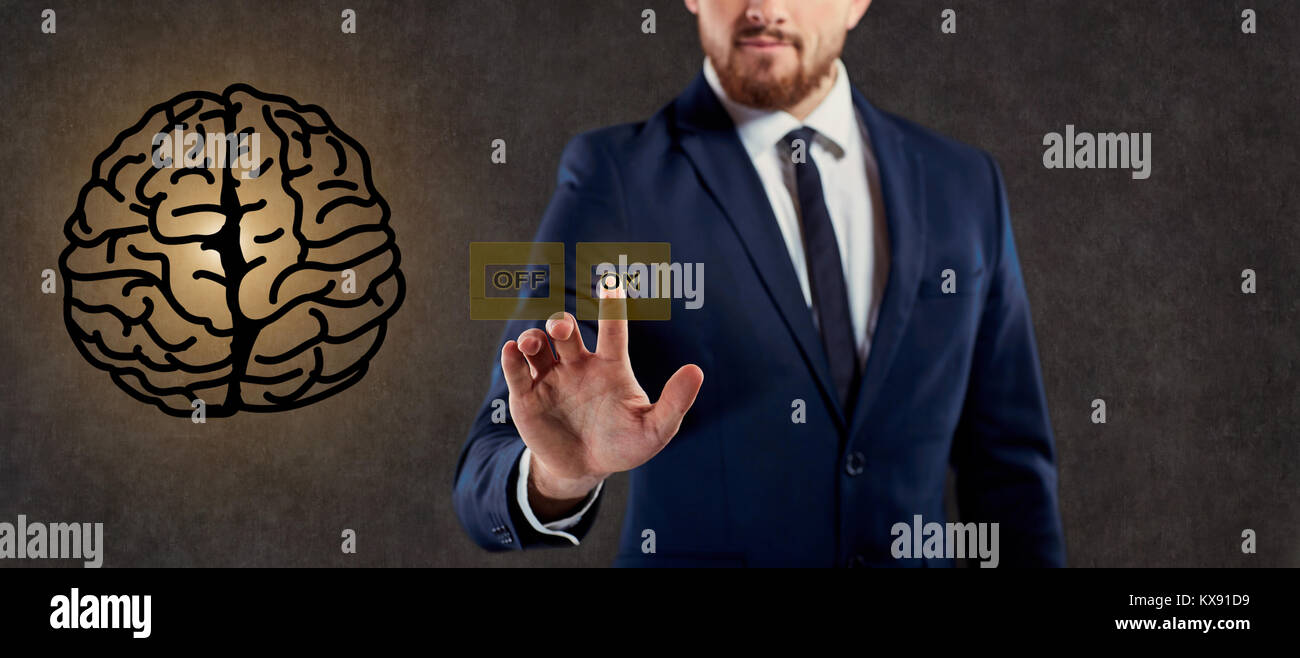 The businessman includes the brain Stock Photo - Alamy