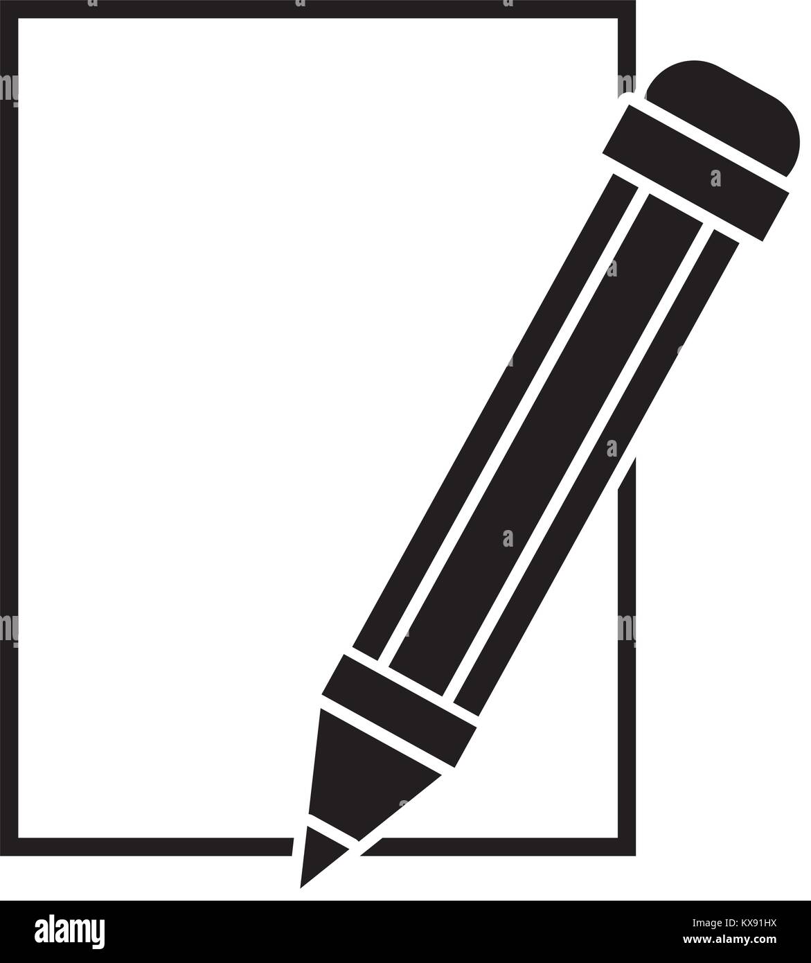 contour cardboard object with pencil utensil design Stock Vector Image ...