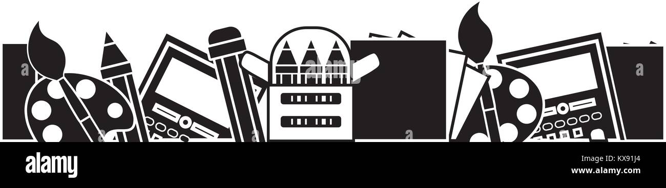 contour education school tools background design Stock Vector Image ...