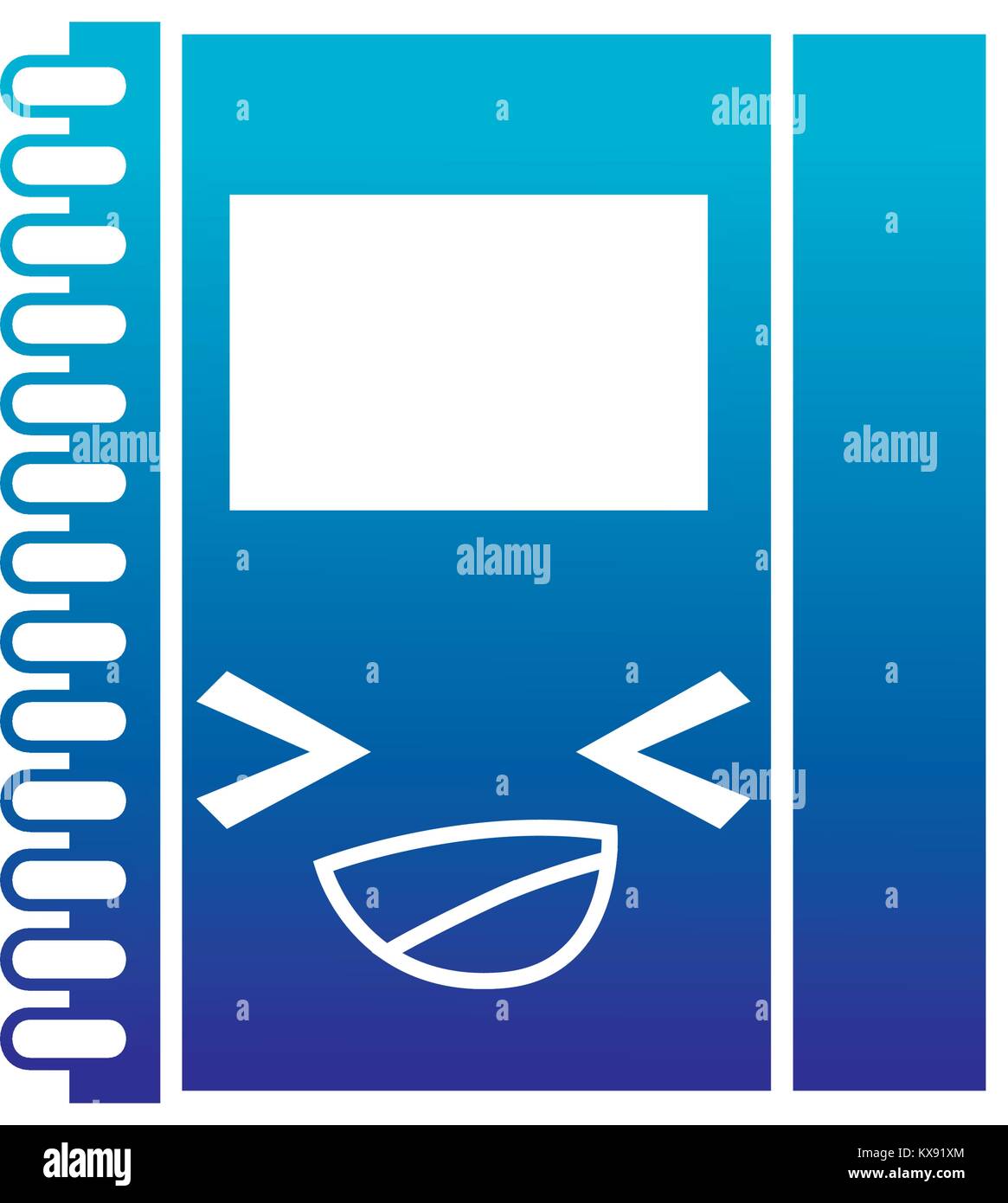 silhouette happy and cute notebook object kawaii Stock Vector Image ...