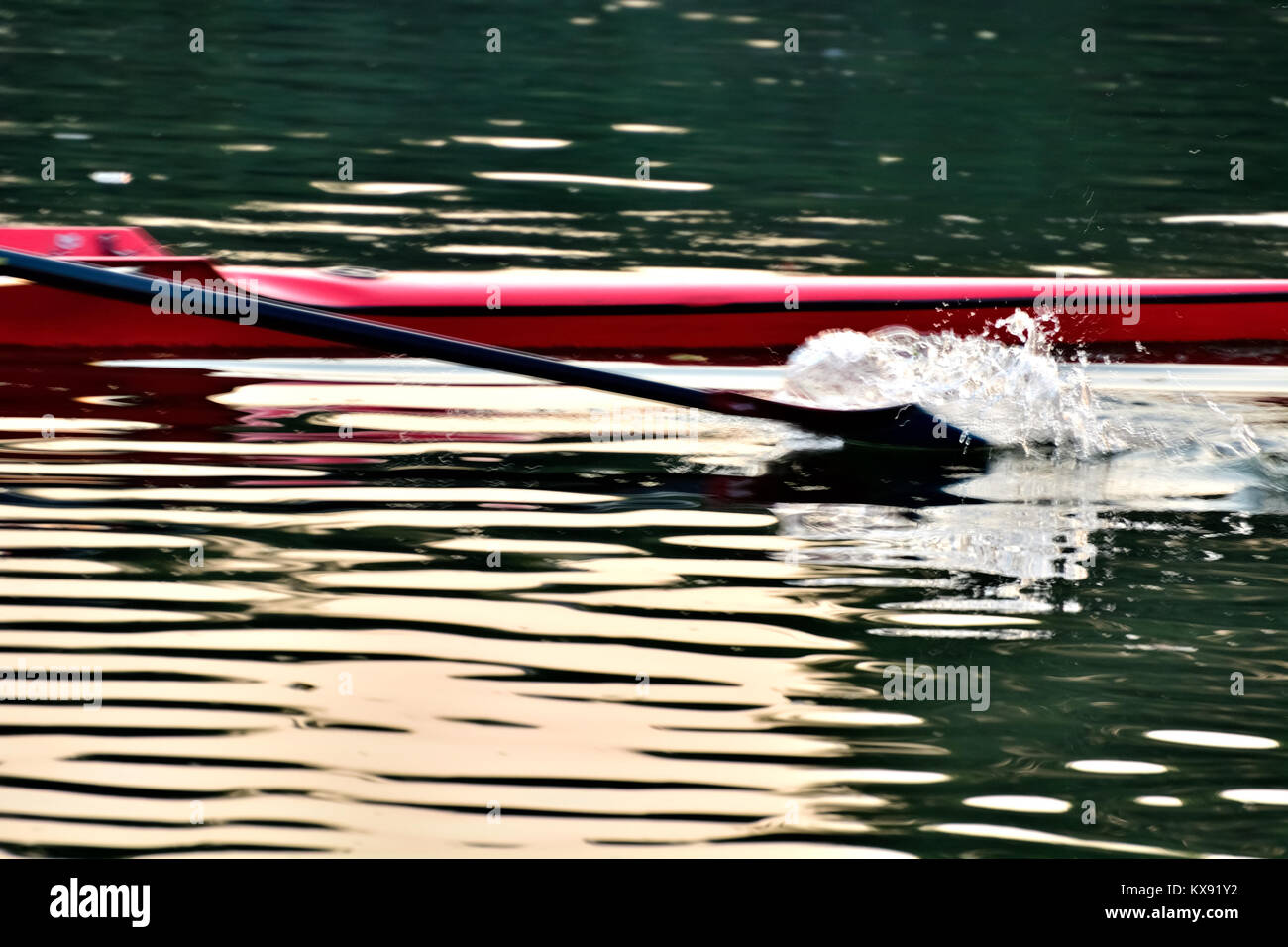 Close up of man's rowing kayak Stock Photo - Alamy