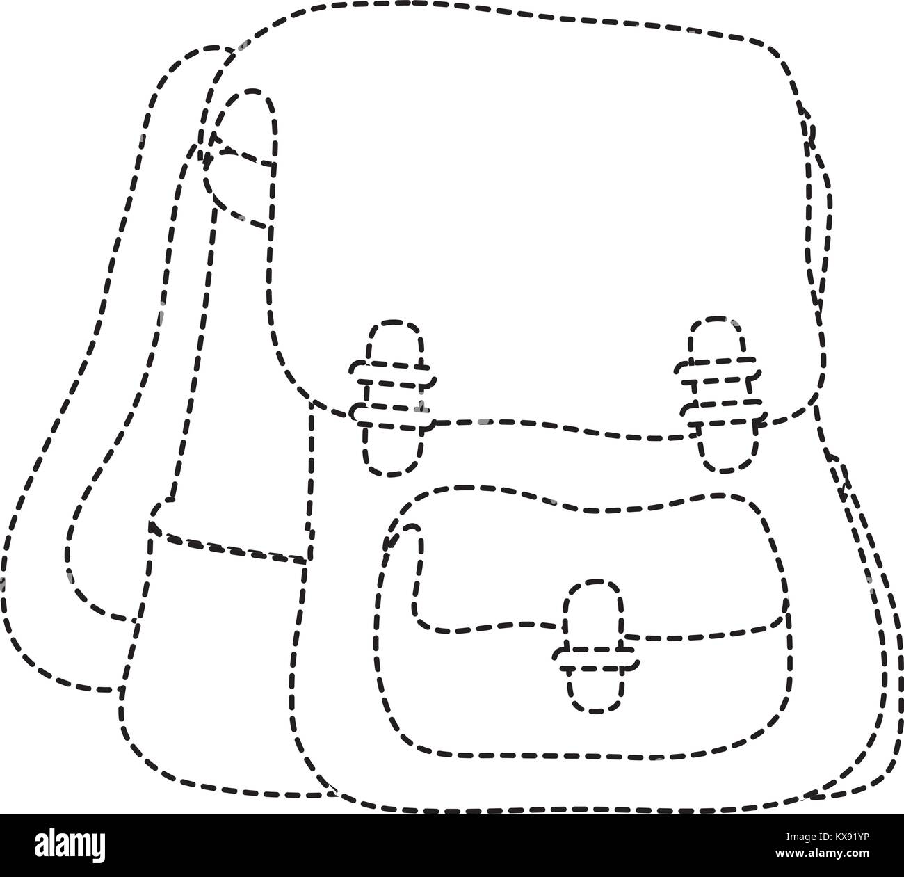 dotted shape school backpack education object design Stock Vector Image ...