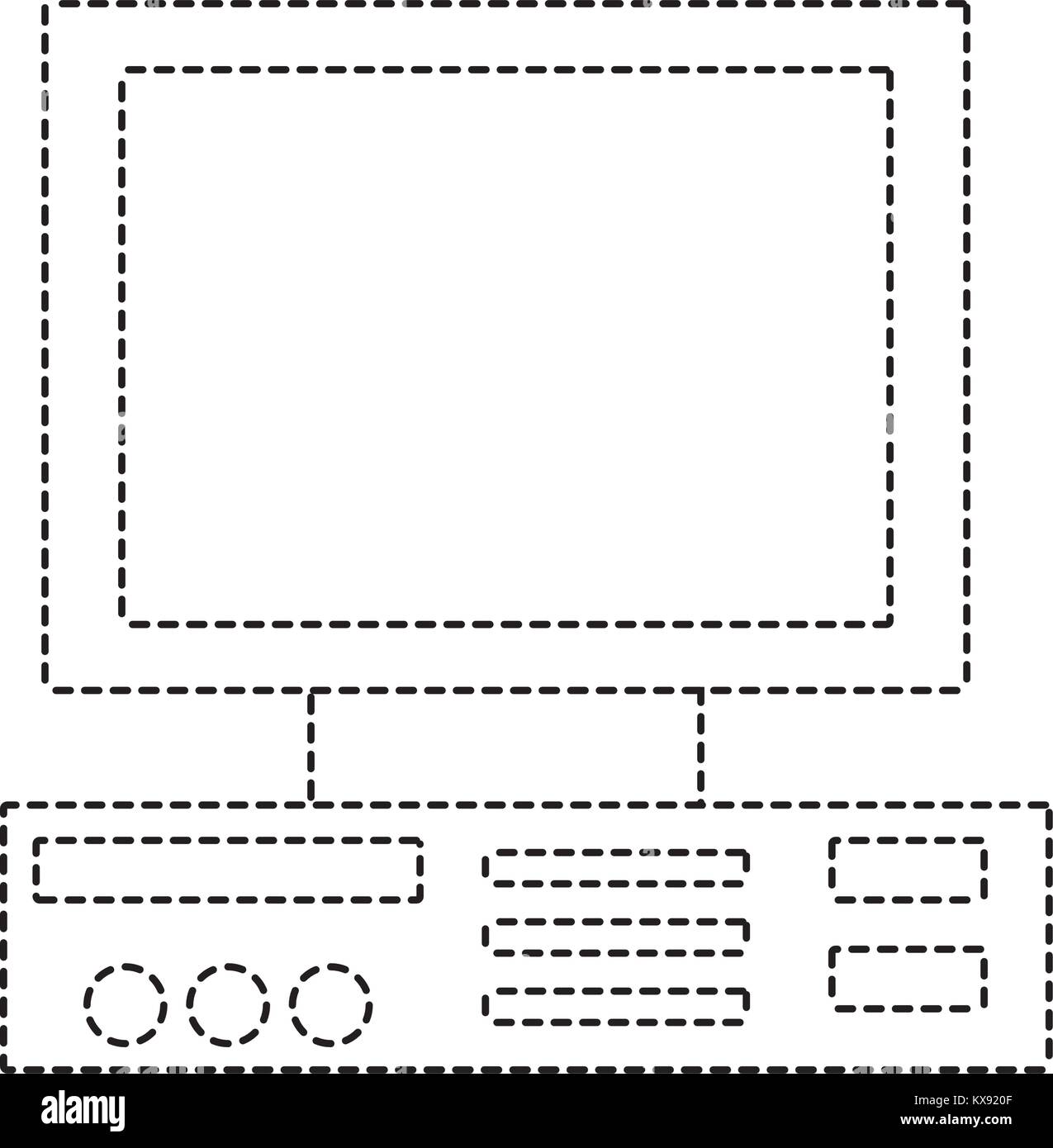 dotted shape computer technology electronic object design Stock Vector ...