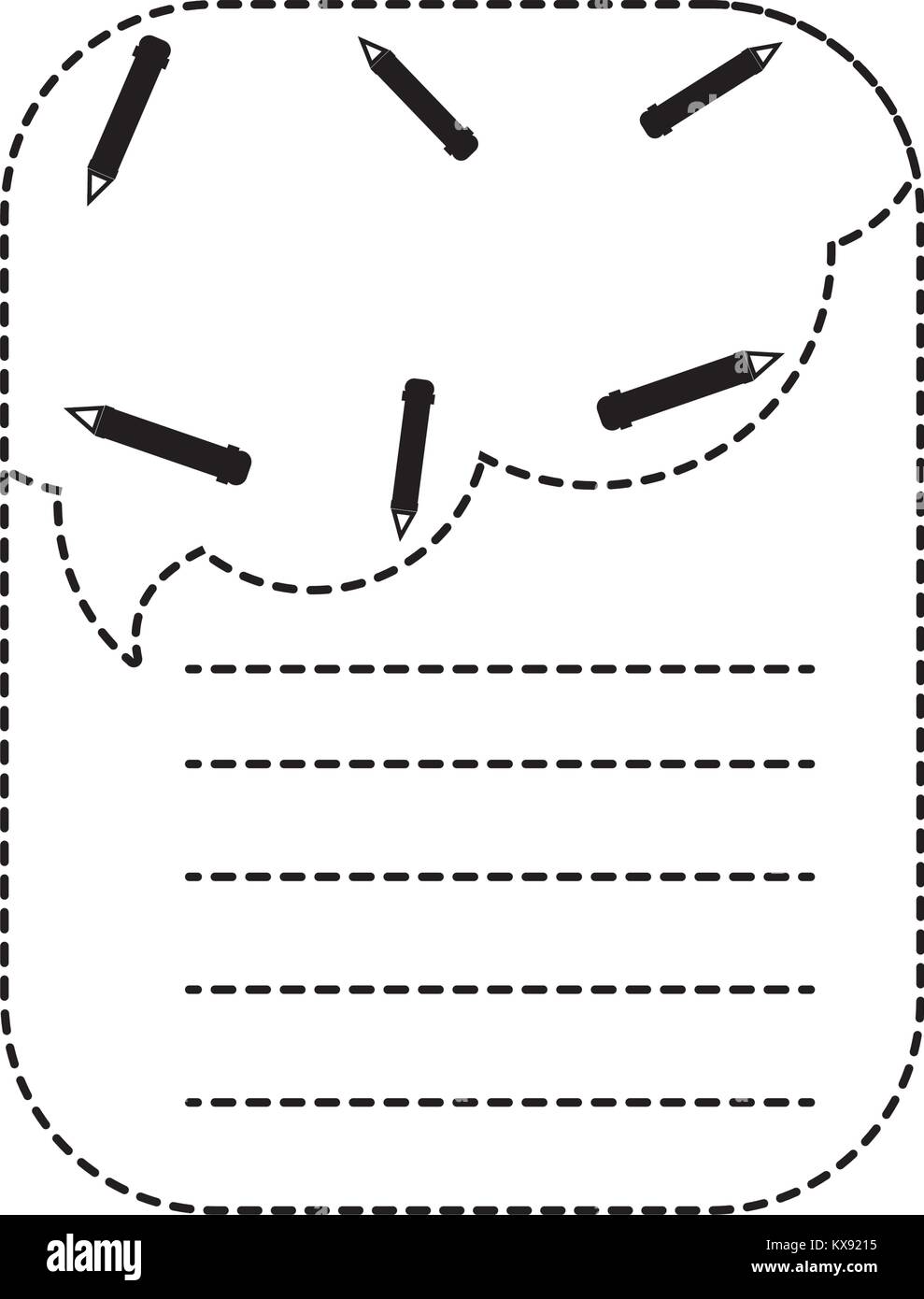 dotted shape note papers with pencils education design Stock Vector ...