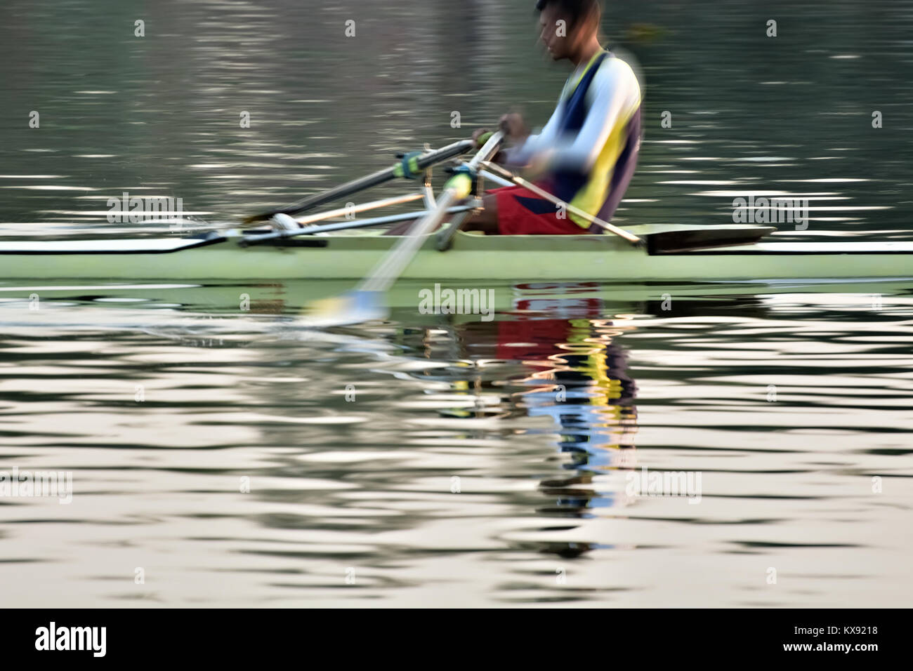 Close up of man's rowing kayak Stock Photo - Alamy
