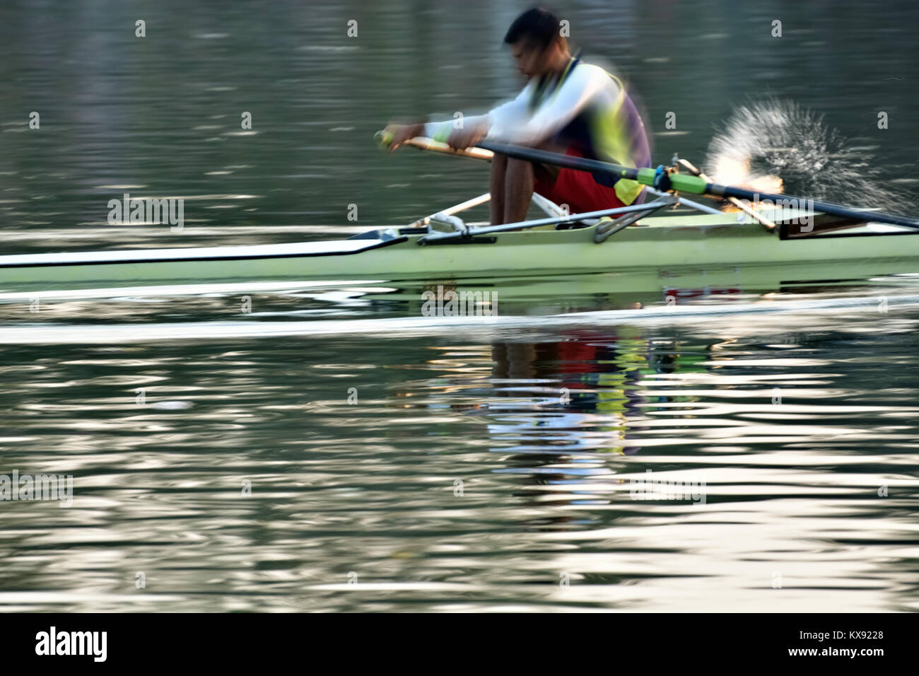 Close up of man's rowing kayak Stock Photo - Alamy