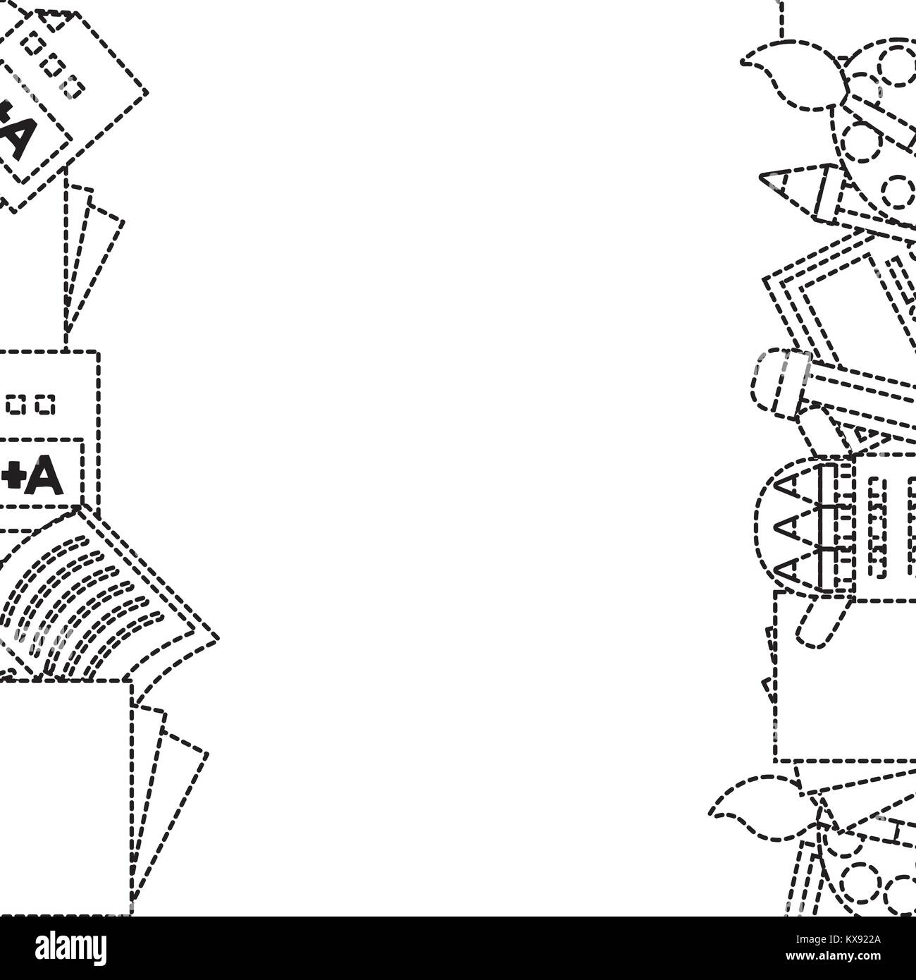 dotted shape school tools education background design Stock Vector ...