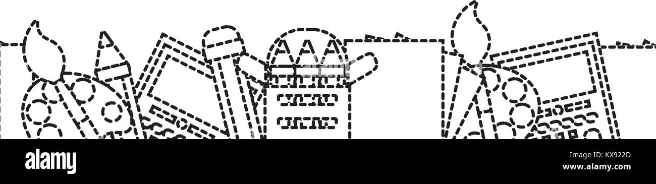 dotted shape education school tools background design Stock Vector ...