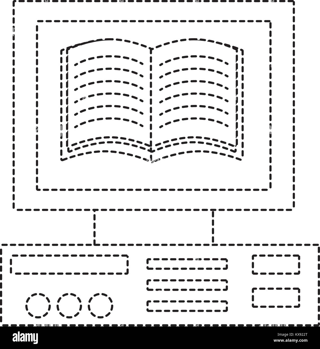 dotted shape book inside computer technology object design Stock Vector ...