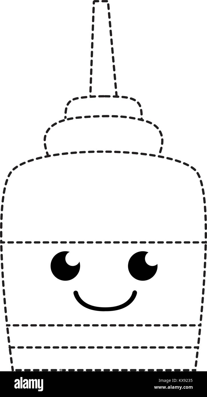 dotted shape happy and tender glue object kawaii Stock Vector Image ...