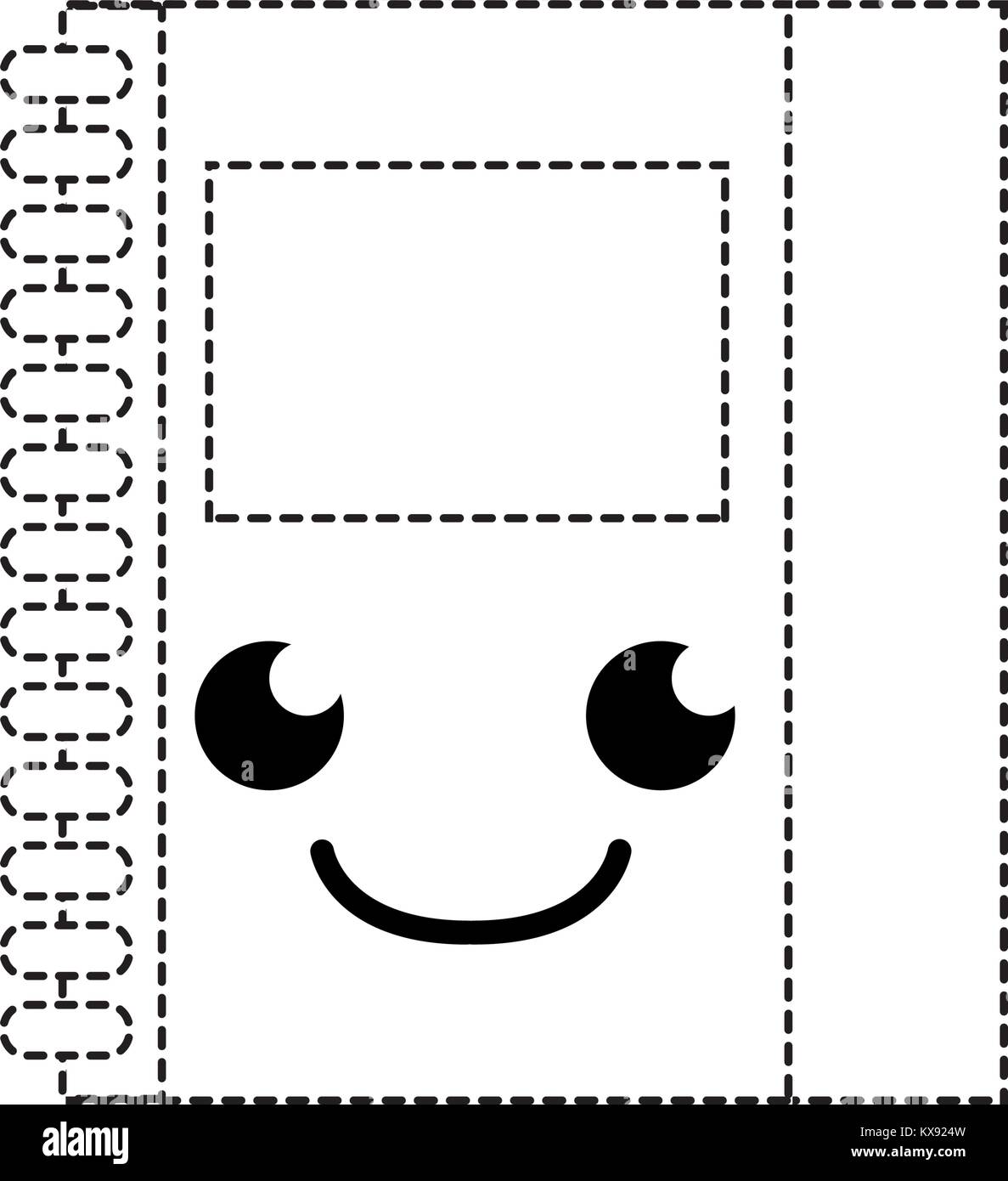 dotted shape smile and cute notebook object kawaii Stock Vector Image ...