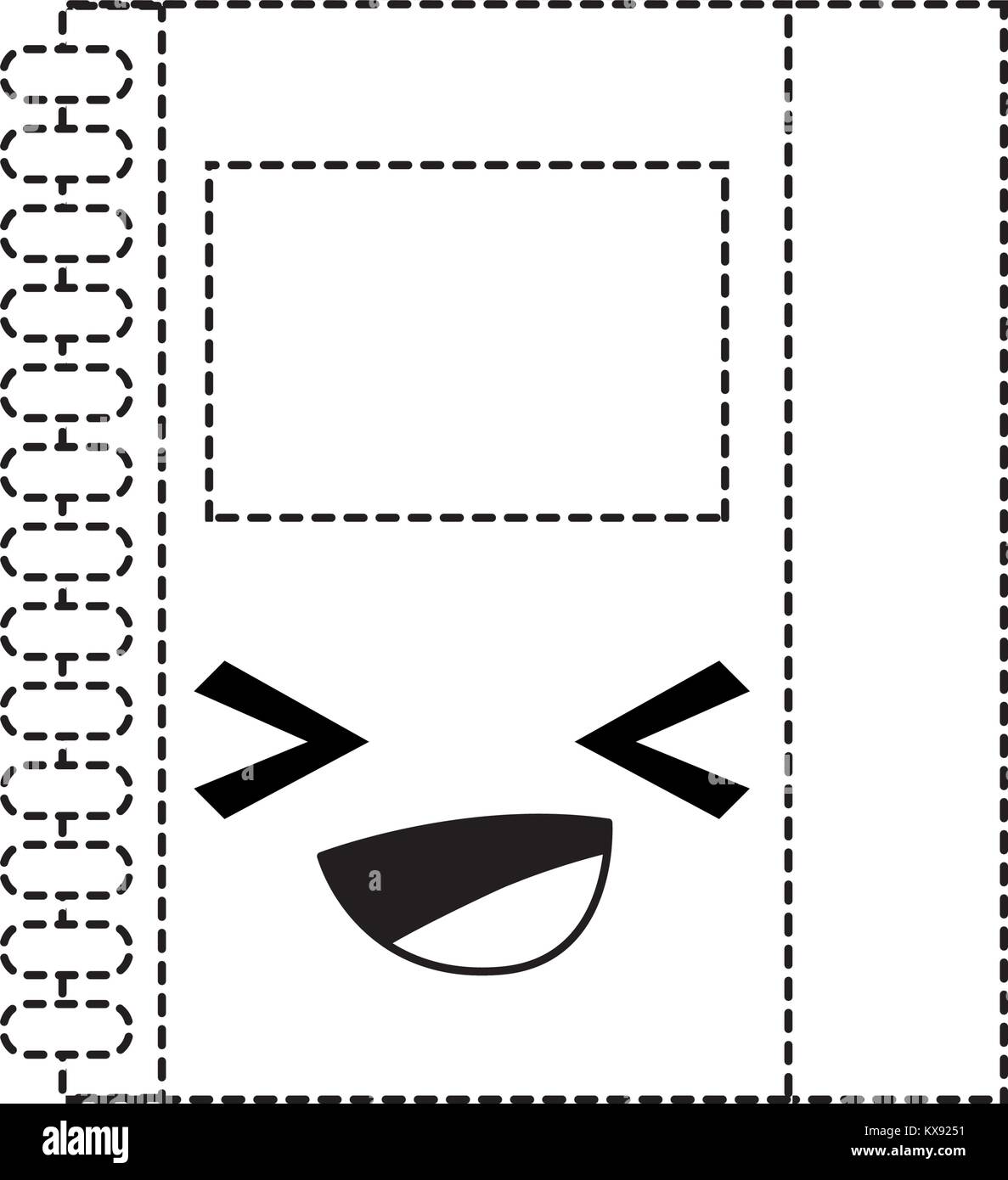 dotted shape happy and cute notebook object kawaii Stock Vector Image ...