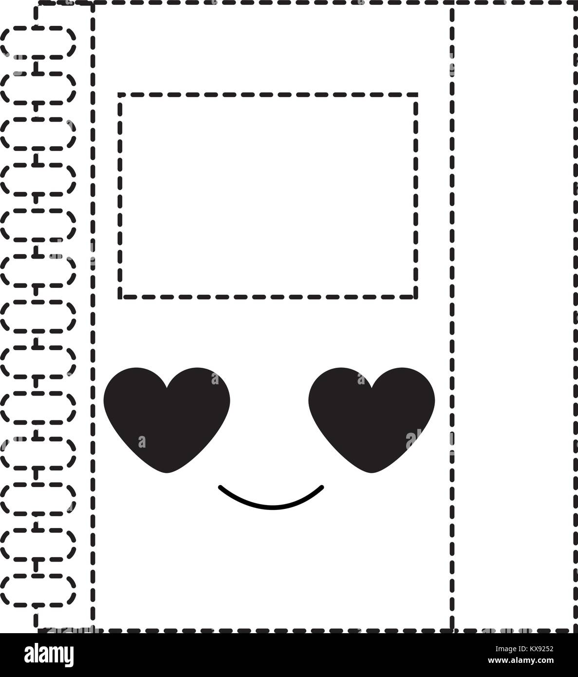 dotted shape cute and in love notebook object kawaii Stock Vector Image ...