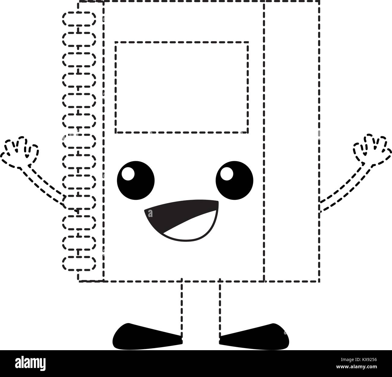 dotted shape happy notebook object kawaii with arms and legs Stock ...