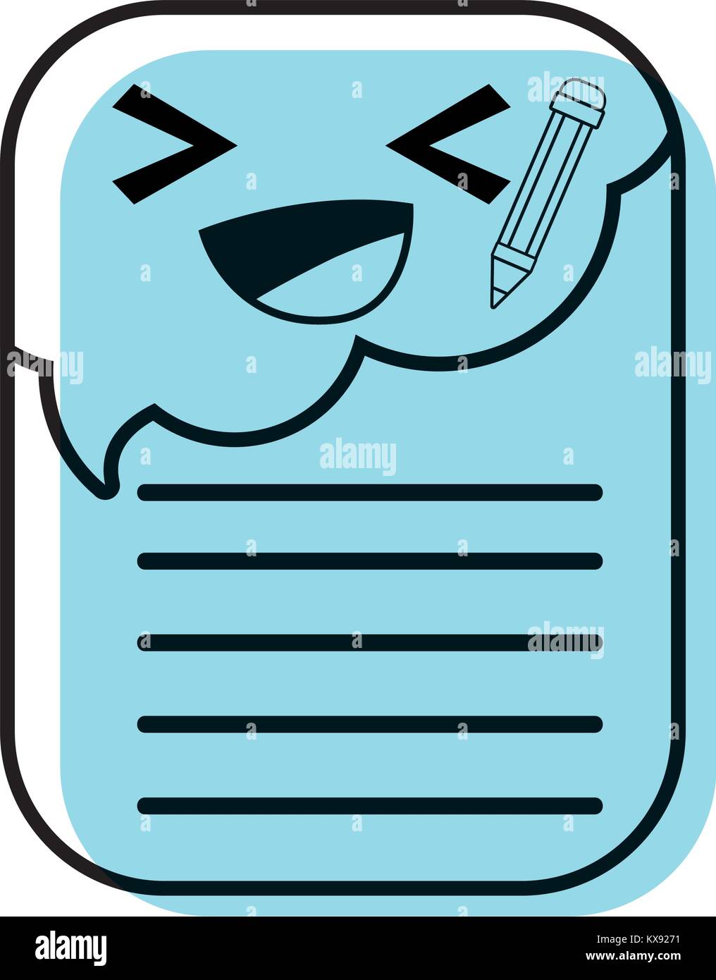 color happy and cute note paper kawaii Stock Vector Image & Art - Alamy