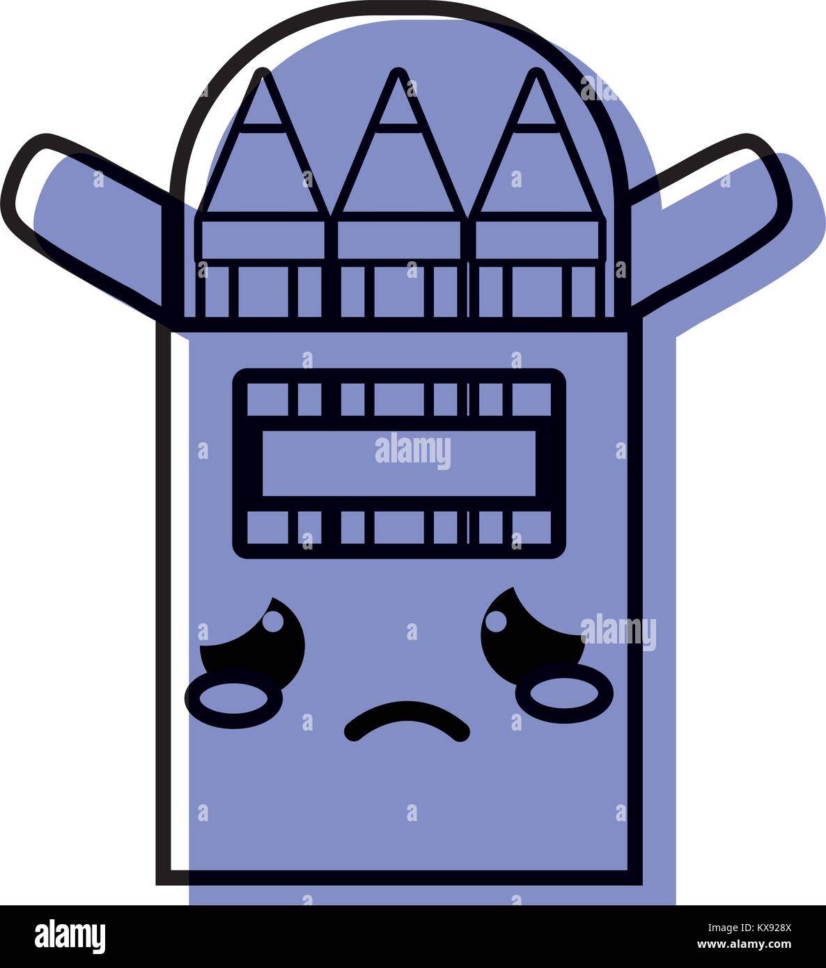 color crying and tender colored pencil kawaii Stock Vector Image & Art ...