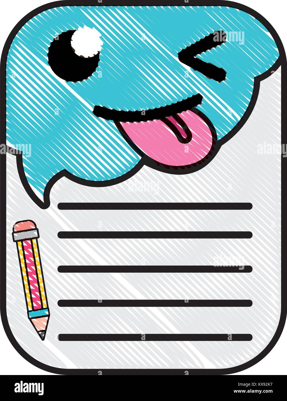 grated funny and cute note paper kawaii Stock Vector Image & Art - Alamy