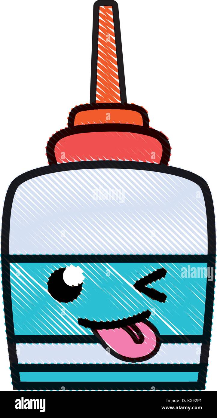 grated funny and cute glue object kawaii Stock Vector Image & Art - Alamy