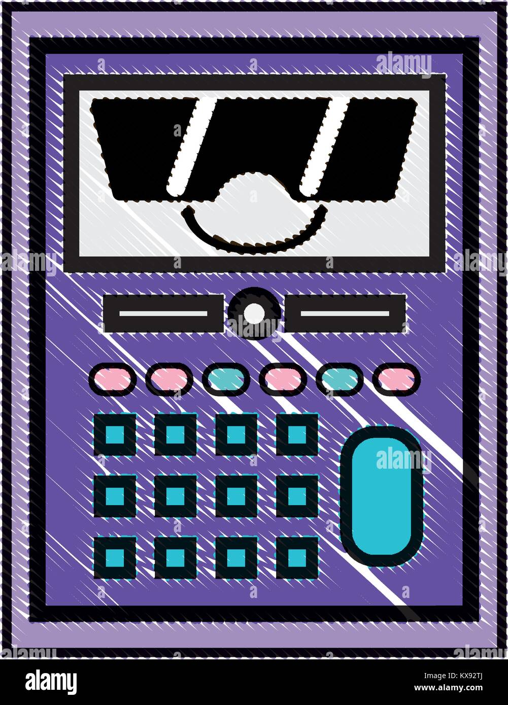 grated happy calculator object kawaii with sunglasses Stock Vector ...