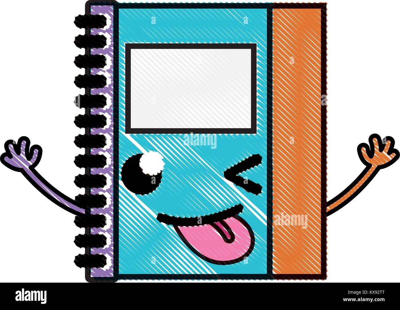grated funny and cute notebook object kawaii Stock Vector Image & Art ...