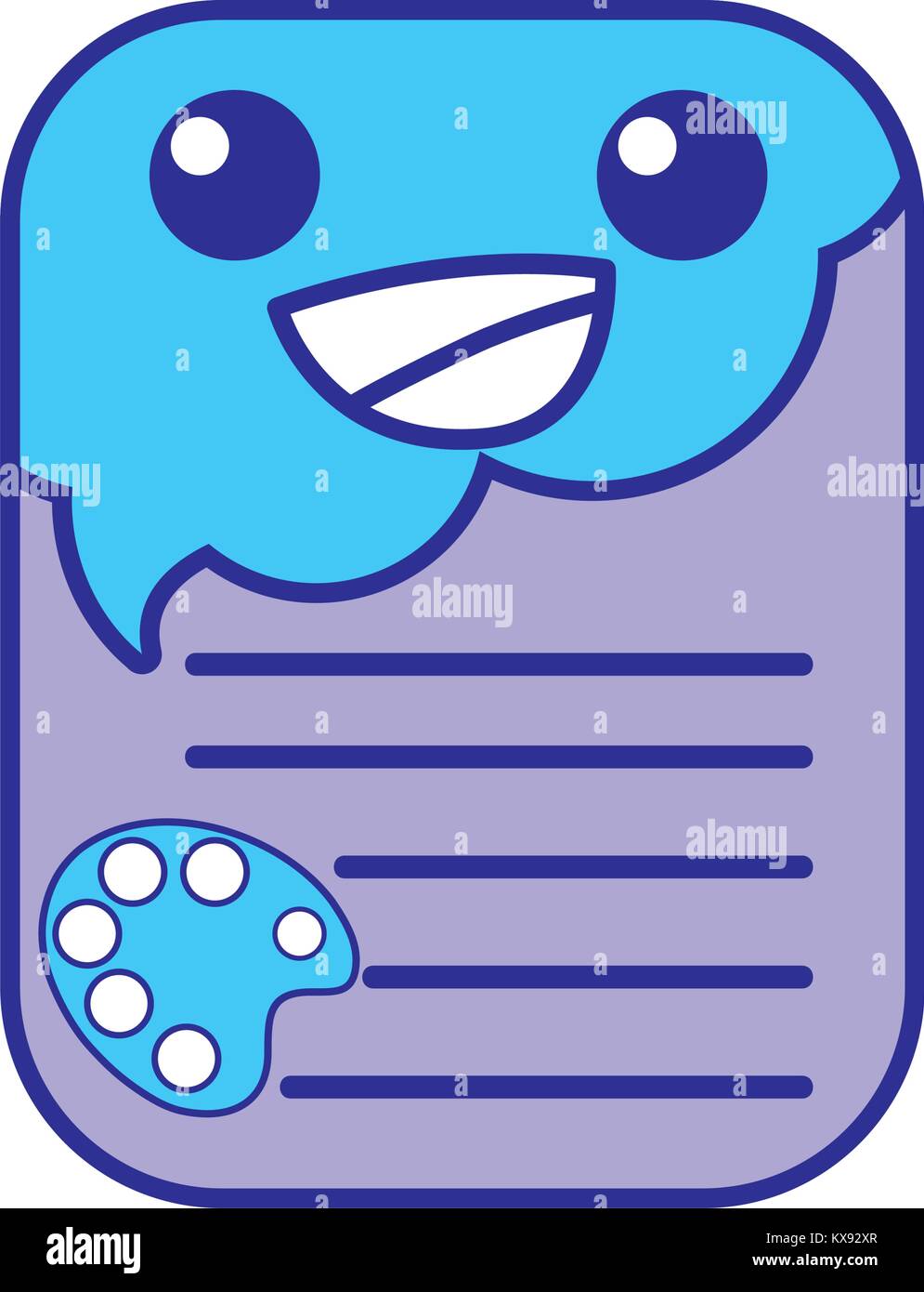 line color happy and tender note paper kawaii Stock Vector Image & Art ...