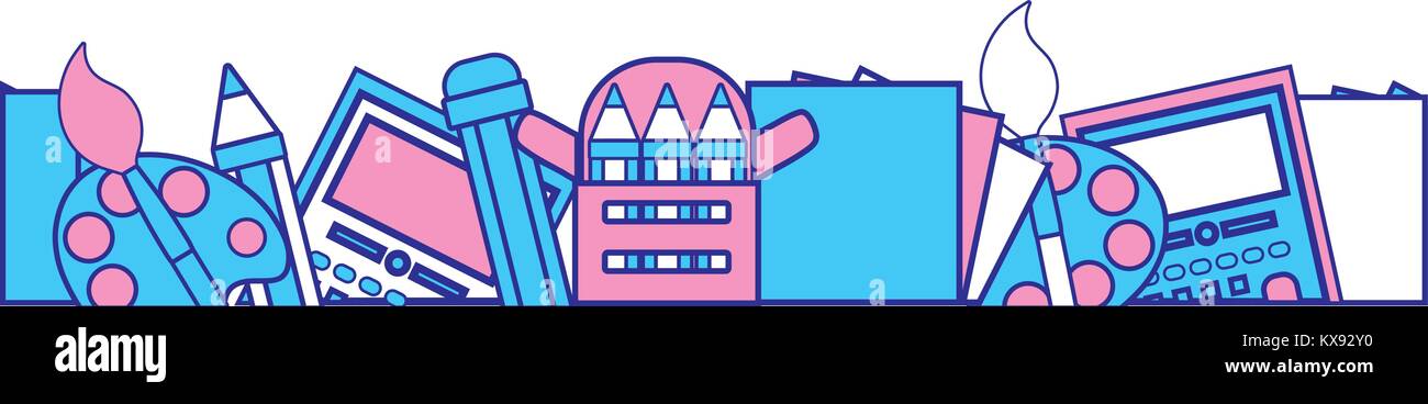 line color education school tools background design Stock Vector Image ...