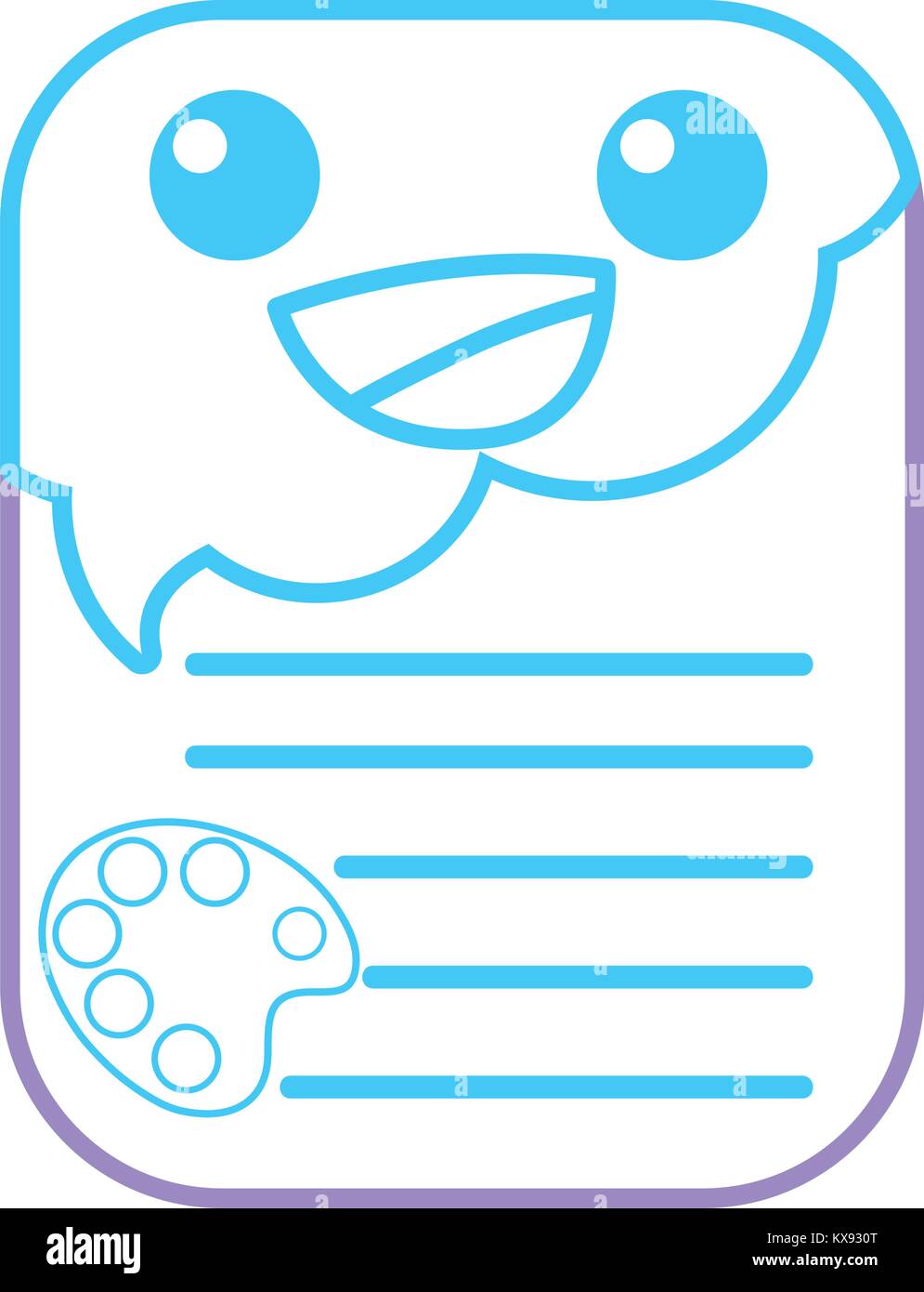 color line happy and tender note paper kawaii Stock Vector Image & Art ...