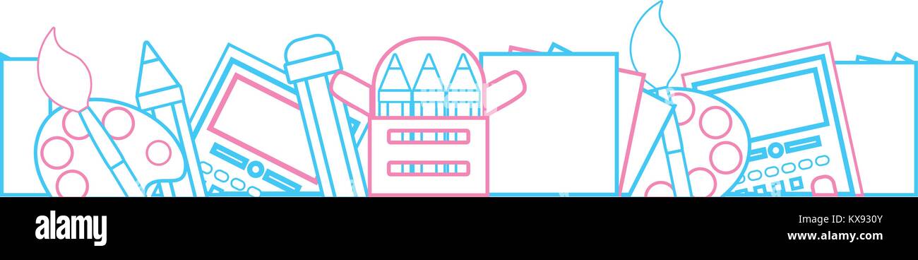 color line education school tools background design Stock Vector Image ...