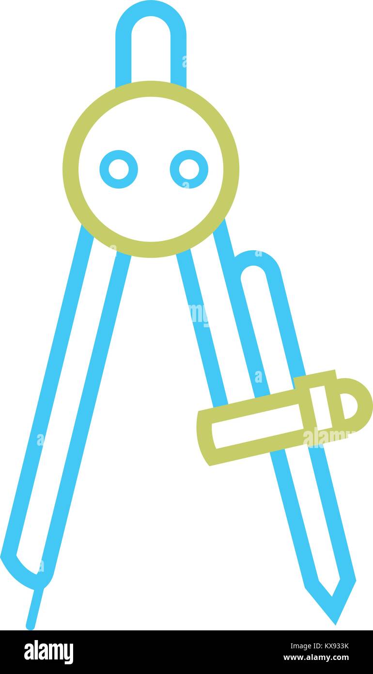 color line compass school object education design Stock Vector Image ...