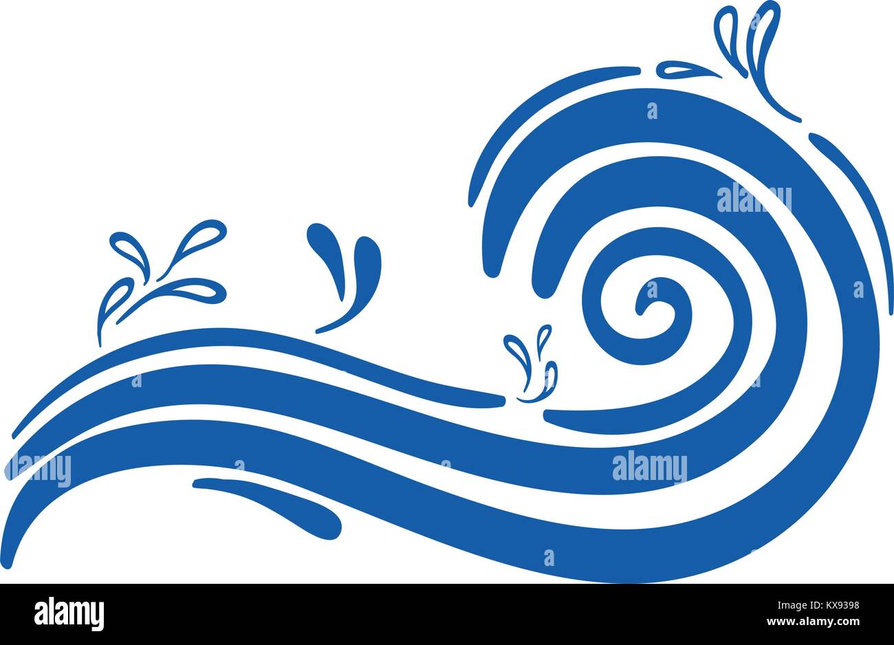 blue icon wave shape with splashes Stock Vector Image & Art - Alamy