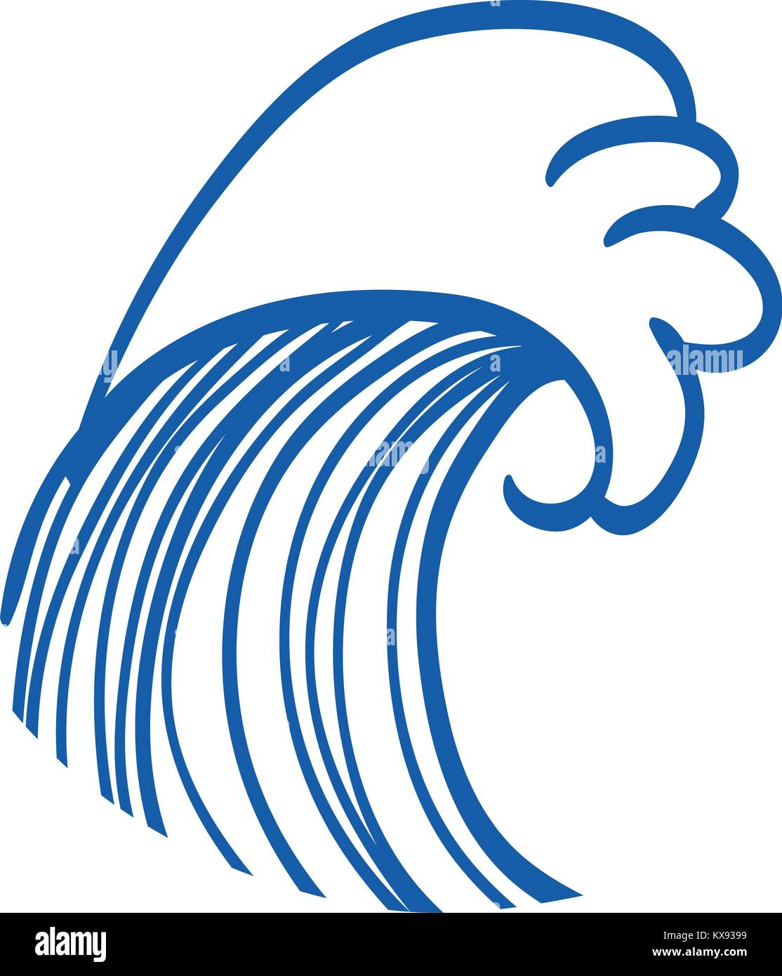 line blue with wave shape icon Stock Vector Image & Art - Alamy