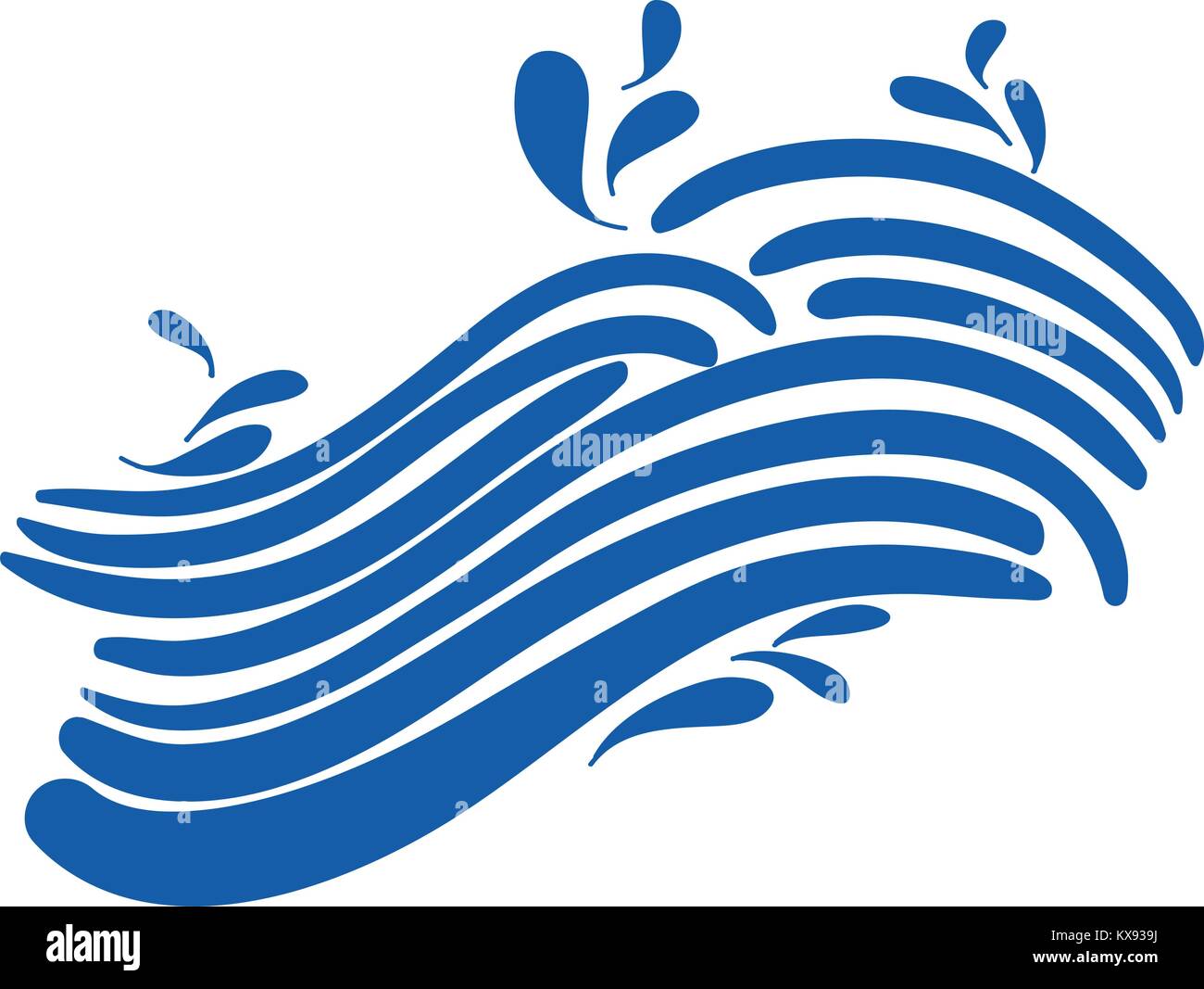 line blue wave shape with splashes Stock Vector Image & Art - Alamy
