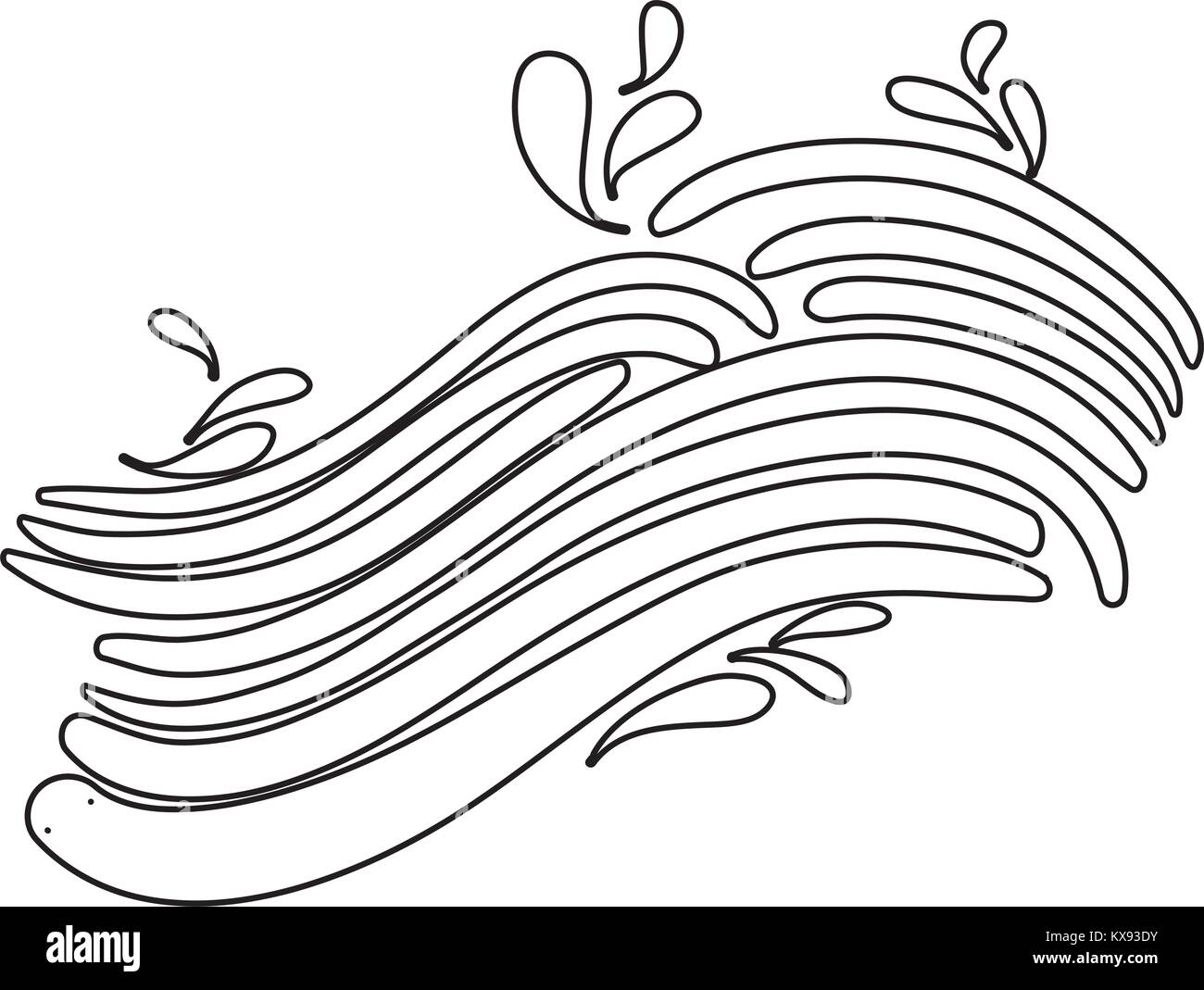 line blue wave shape with splashes Stock Vector Image & Art - Alamy