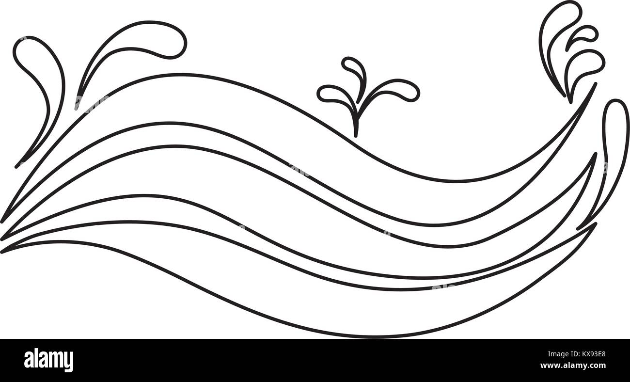 line wave shape with splashes Stock Vector Image & Art - Alamy
