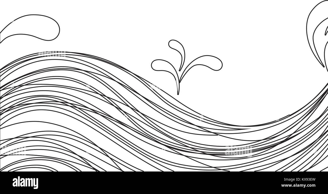 line ocean and waves shape with splashes Stock Vector Image & Art - Alamy
