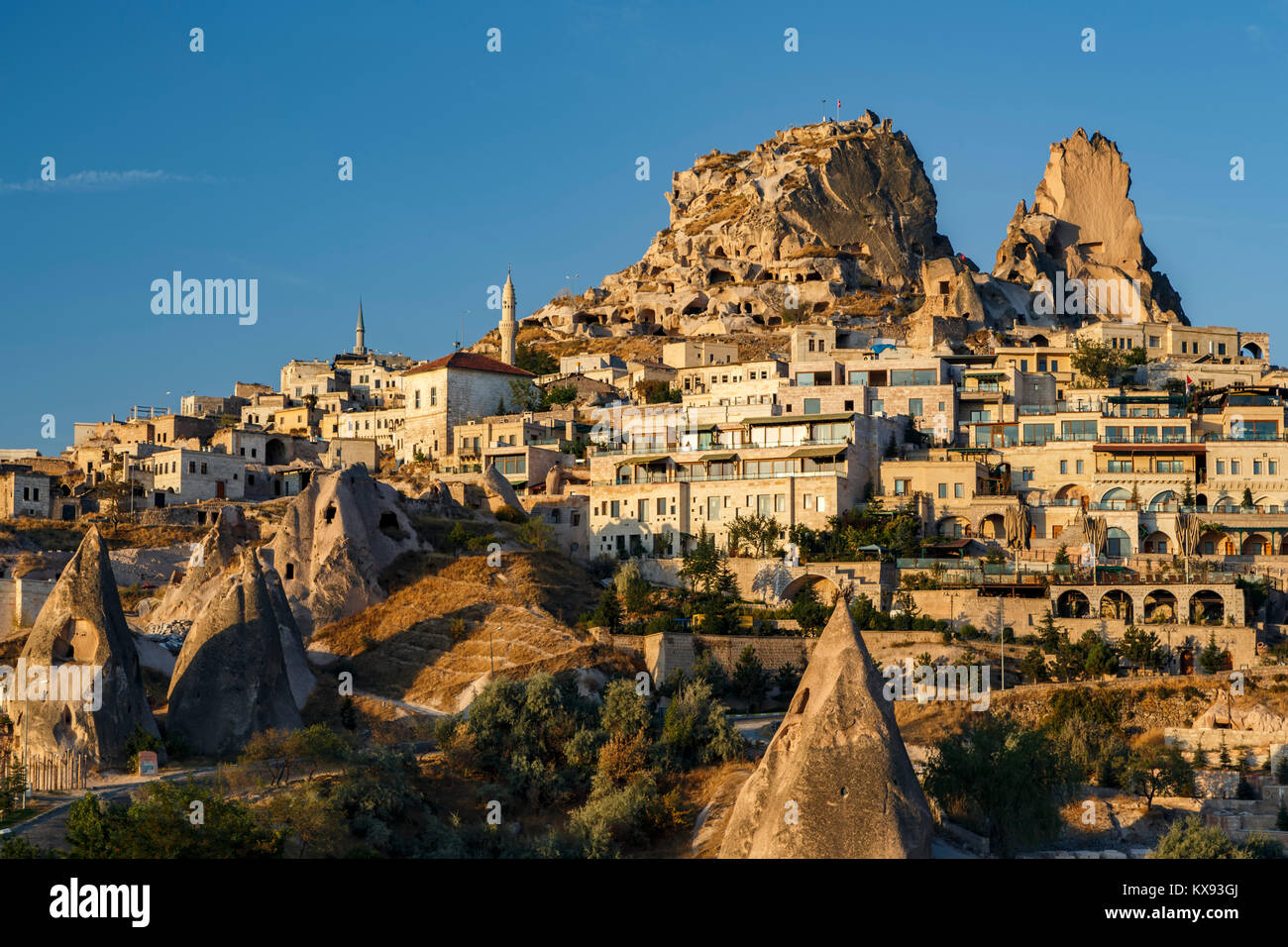Uchisar Castle and Village, Cappadocia, Turkey Stock Photo - Alamy